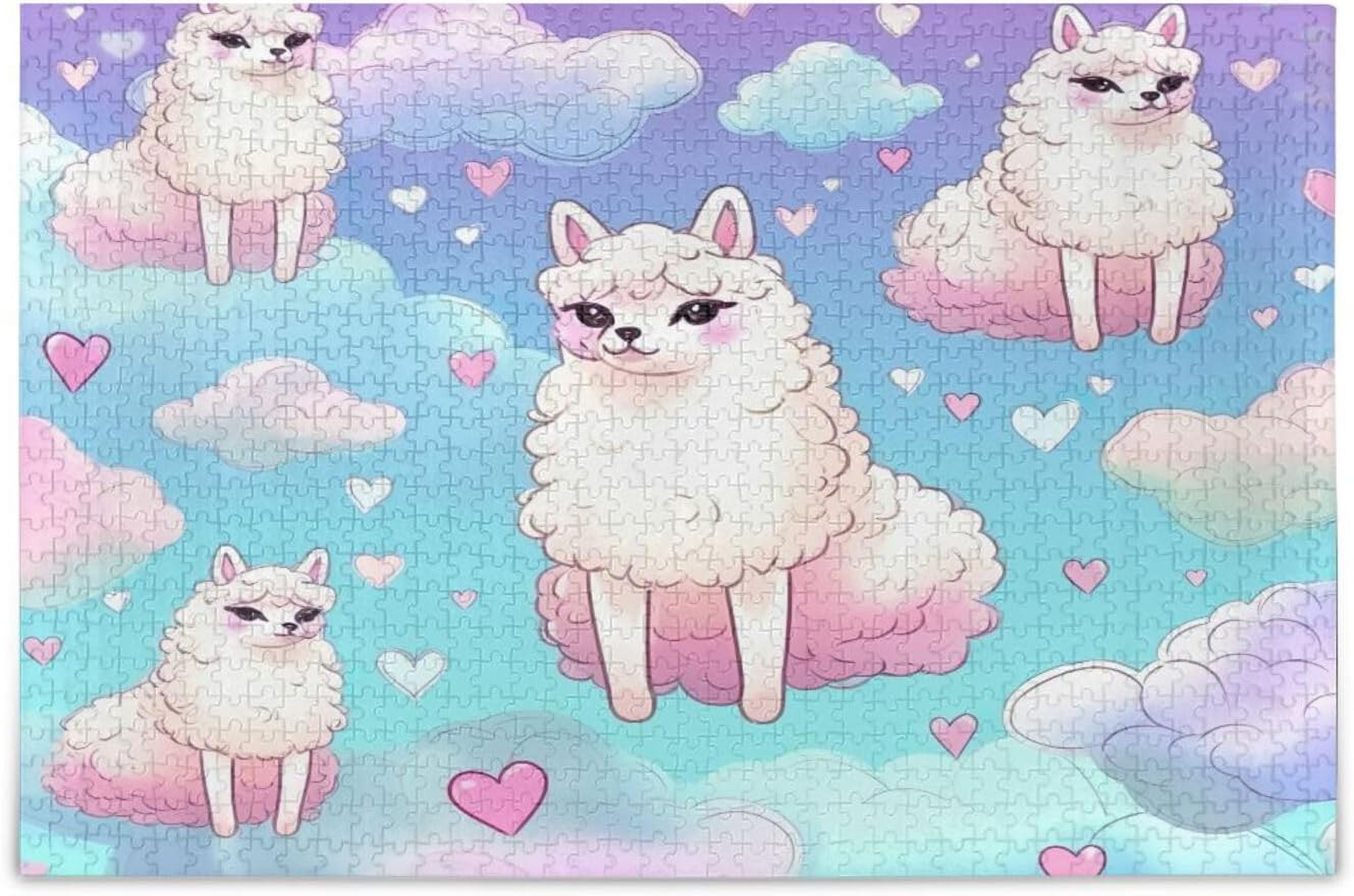 Jigsaw Puzzles 1000 Pieces for Adults, Alpacas Kid's Teens Entertainment Wooden Puzzles Toys ...