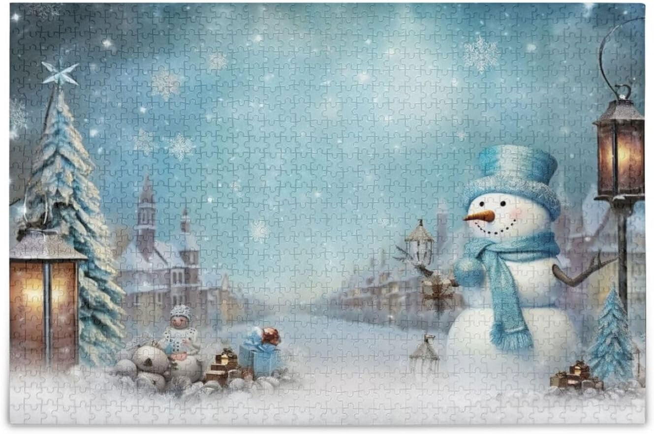 Jigsaw Puzzles 1000 Pieces for Adults, Christmas Snowman Kid's Teens ...