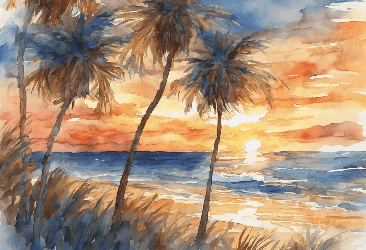 Jigsaw Puzzles 1000 Pieces for Adults - Coastal Sunset Palm Trees ...
