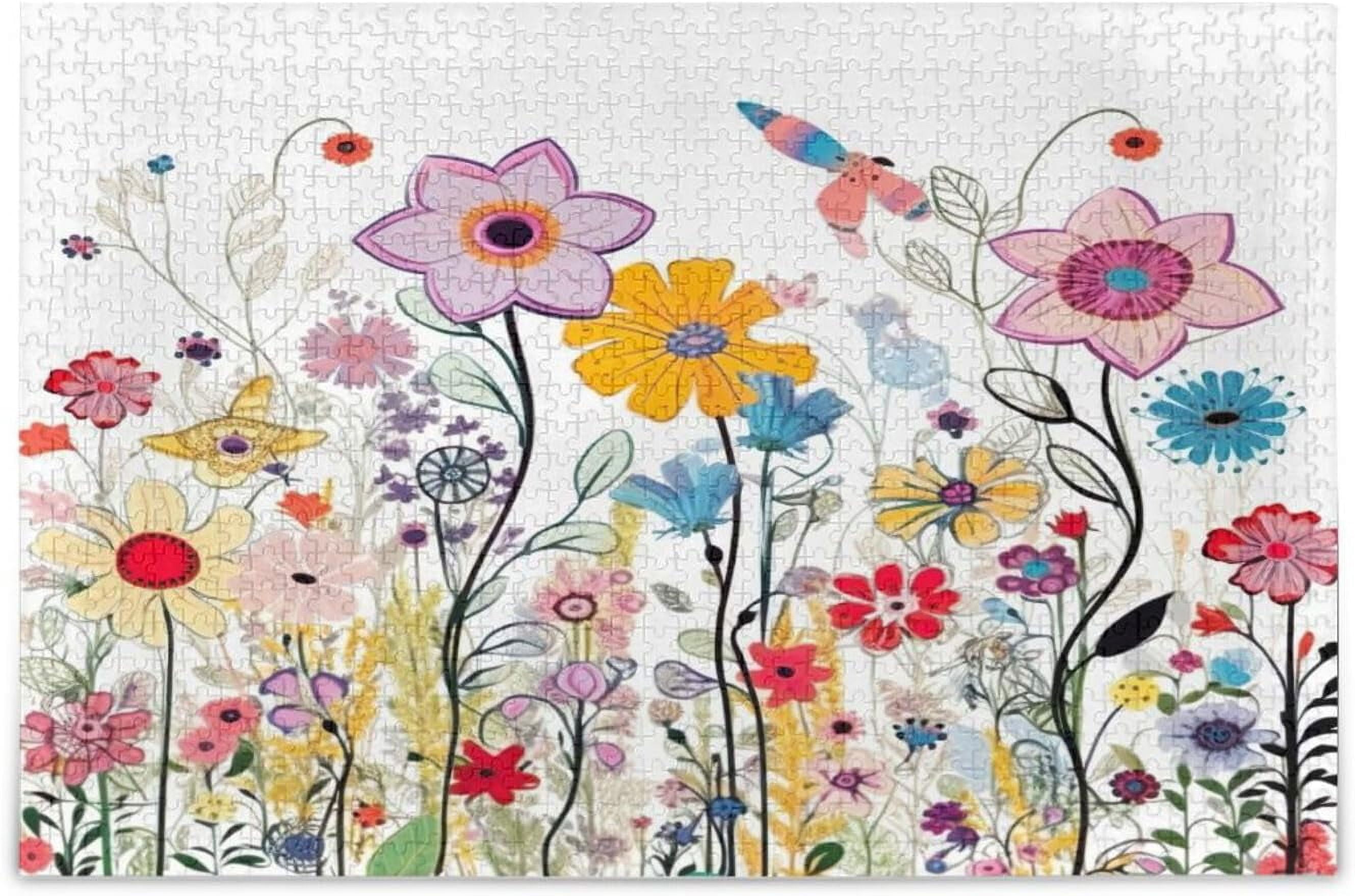 Jigsaw Puzzles 1000 Pieces for Adults, Cotton Fowers Kid's Teens ...
