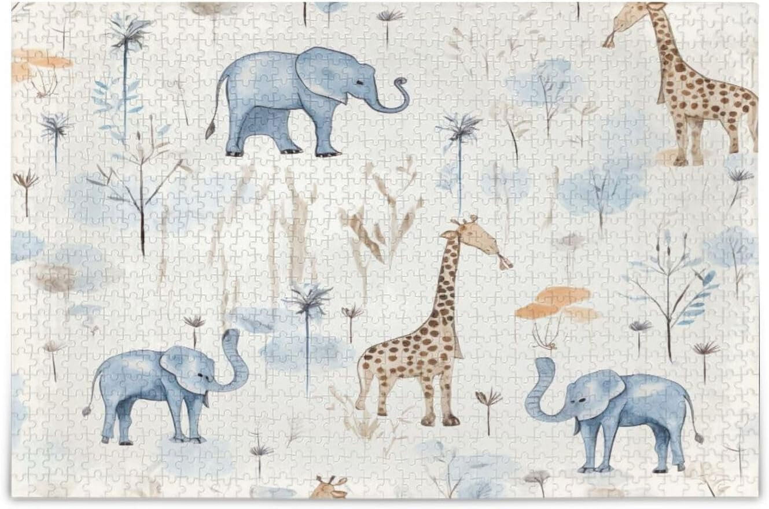 Jigsaw Puzzles 1000 Pieces for Adults, Cute Elephant Kid's Teens ...