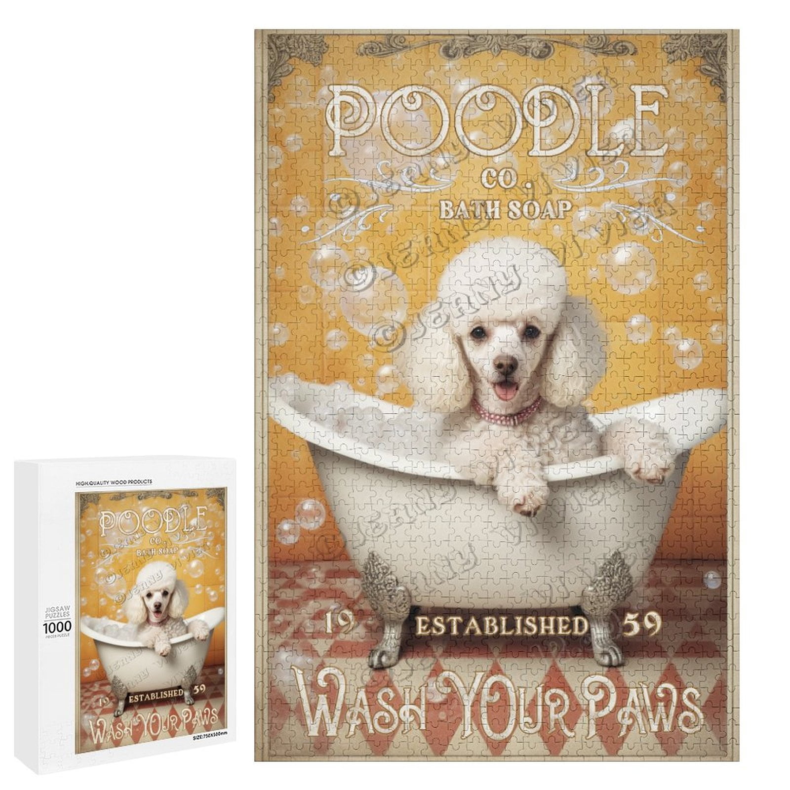 Jigsaw Puzzles 1000 Pieces for Adults, Families White Poodle Dog 1000 ...