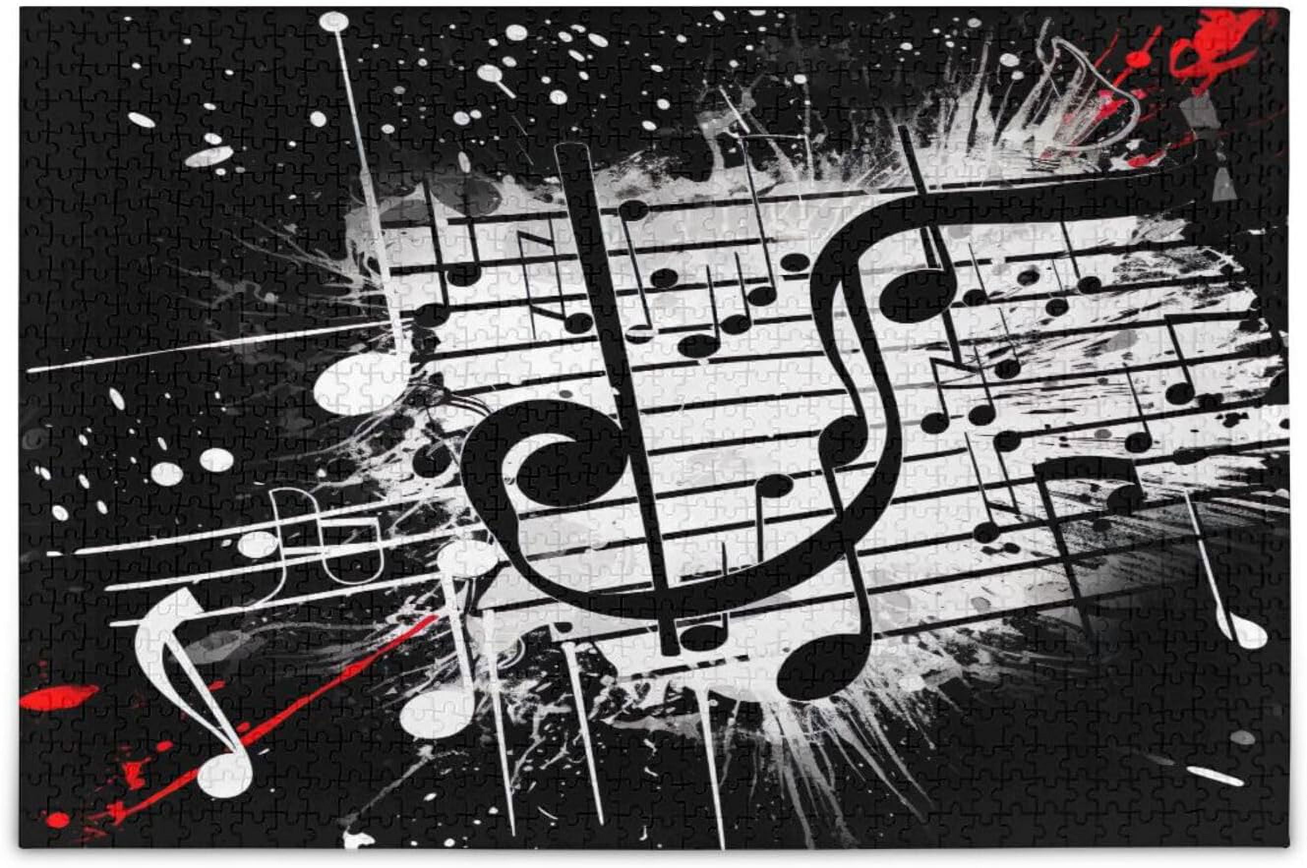 Jigsaw Puzzles 1000 Pieces for Adults, Musical Notes Kid's Teens ...