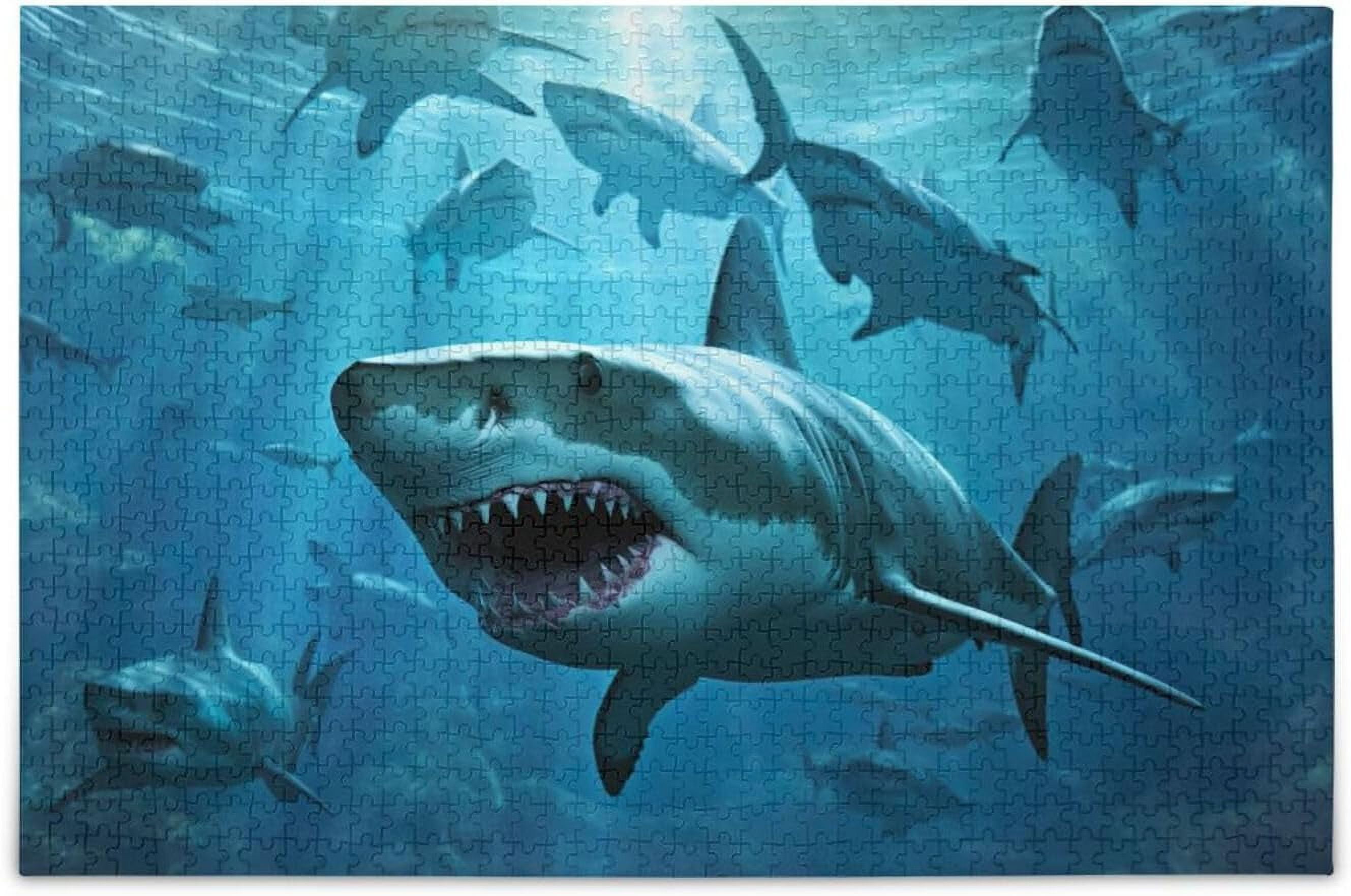 Jigsaw Puzzles 1000 Pieces for Adults, Sharks Kid's Teens Entertainment ...