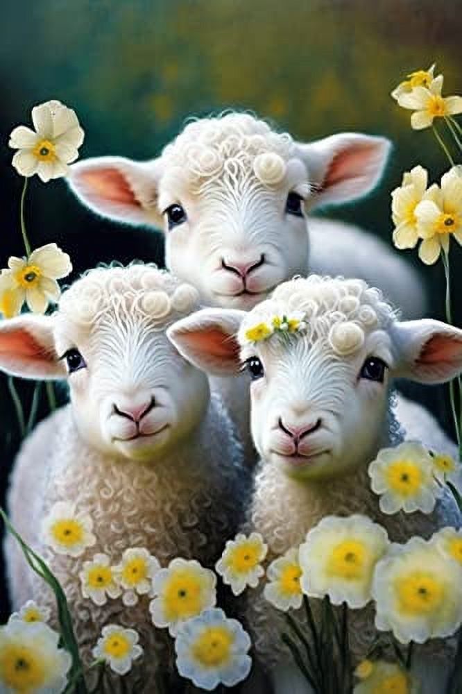 Jigsaw Puzzles 1000 Pieces for Adults Three Cute Sheep Suitable for Room Cafe Or Gift for ...