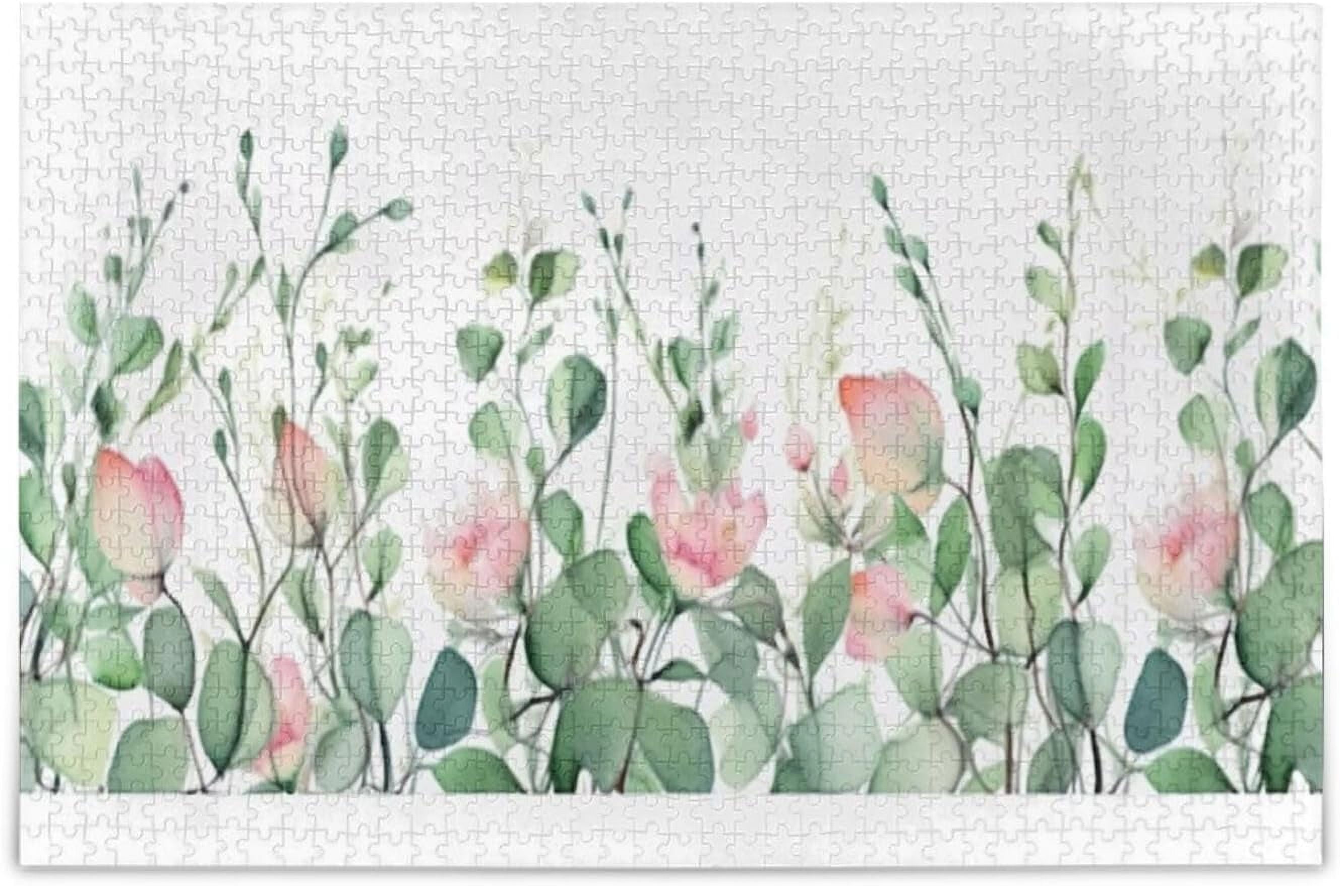 Jigsaw Puzzles 1000 Pieces for Adults, Watercolor Floral Kid's Teens ...