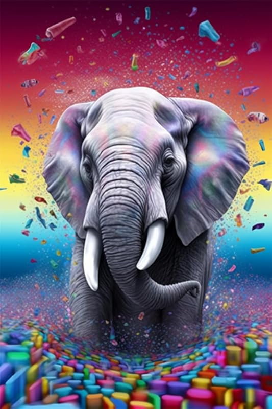 Jigsaw Puzzles 1000 Pieces Elephant Colorful Formation Wooden Fun ...