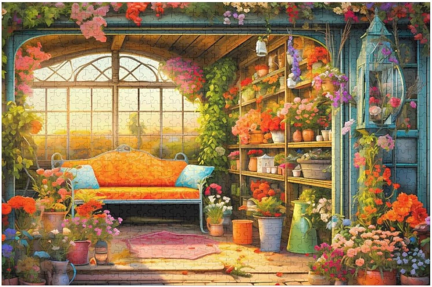 Jigsaw Puzzles 1000 Pieces Puzzle for Adults Flower House Puzzles for ...