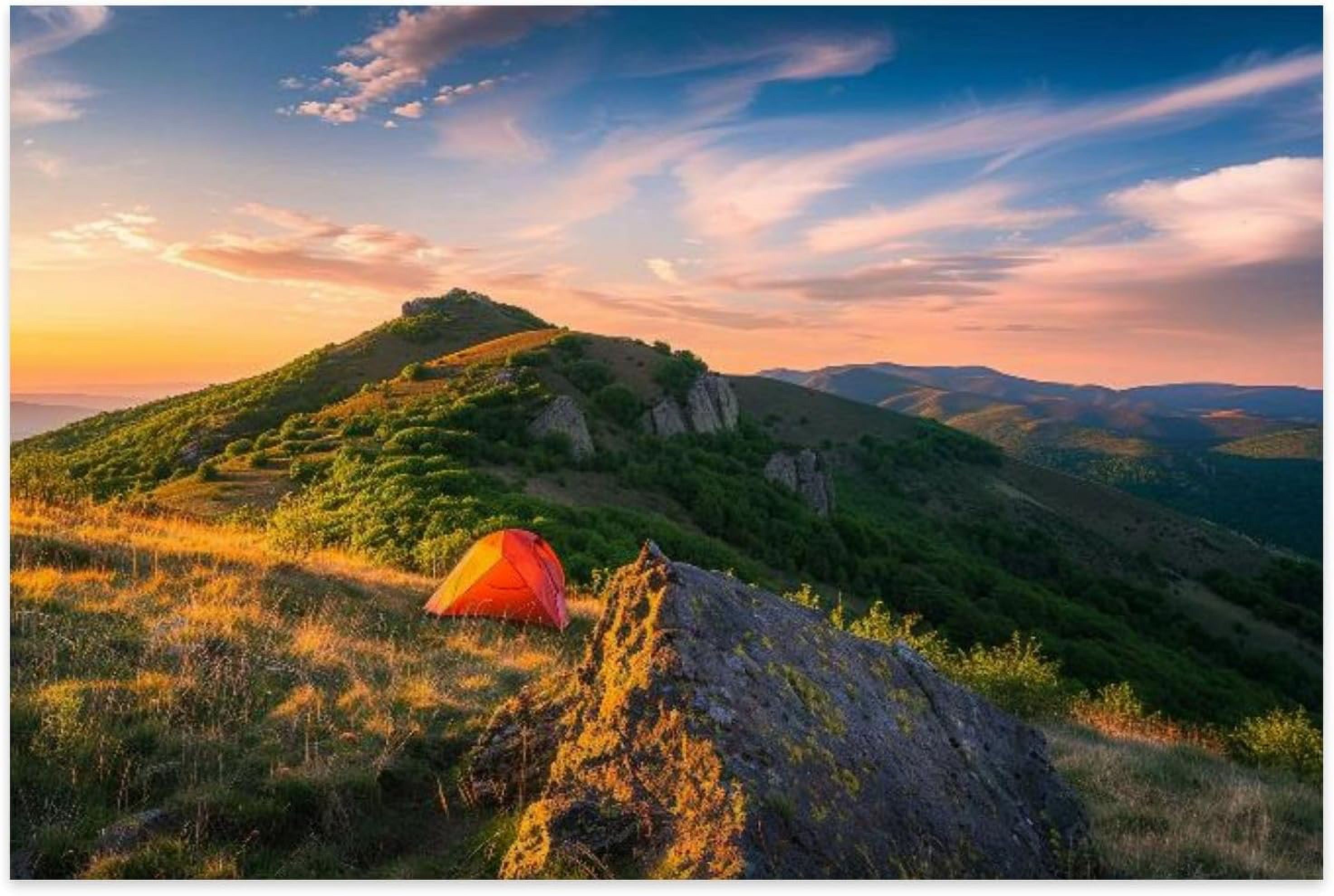 Jigsaw Puzzles 1000 Pieces for Adult Tourists Tent Rocky Hill Puzzle ...