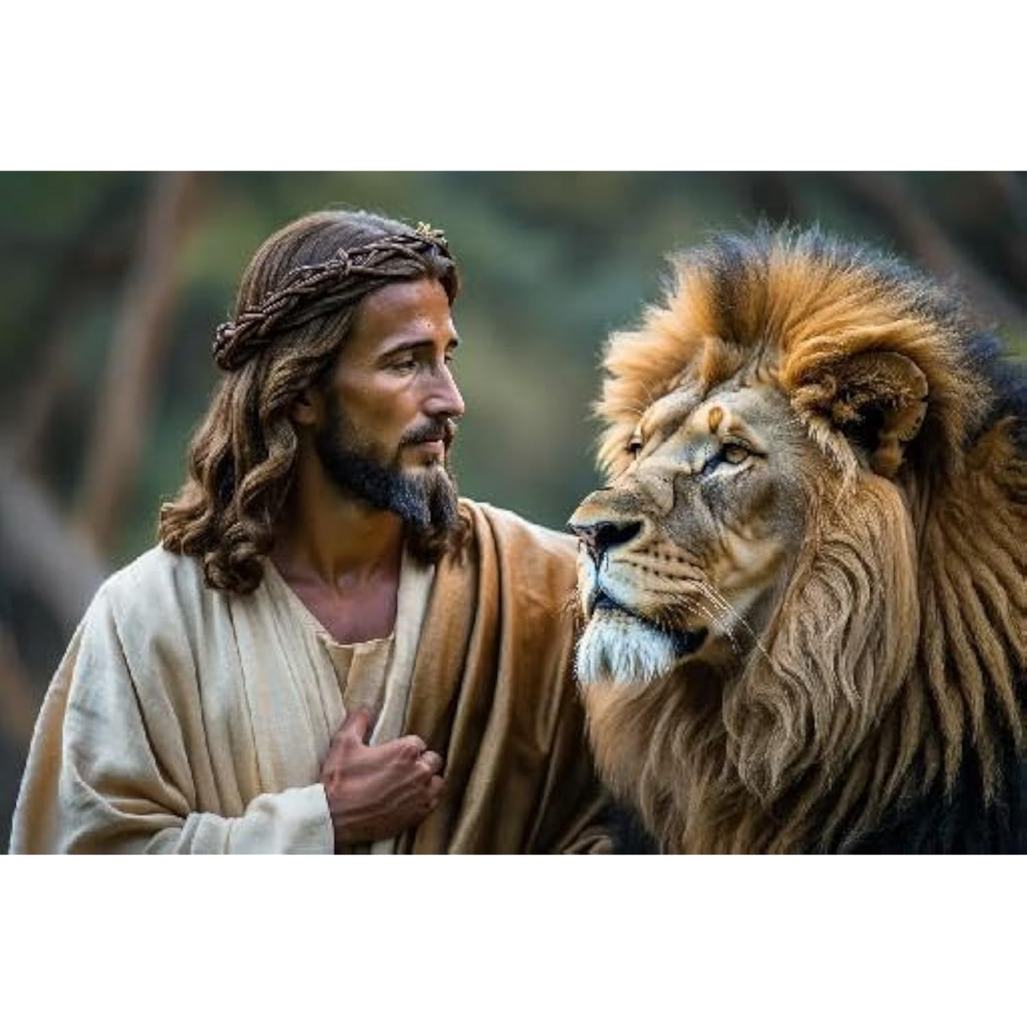 Jigsaw Puzzles 300 Pieces for Adults, Jesus and Lion Wood Puzzles for ...