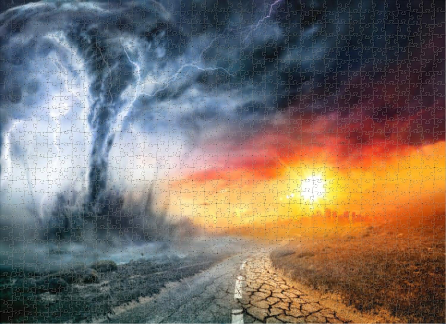Jigsaw Puzzles 500 Piece Tornado Stormy Landscape Climate Change and ...