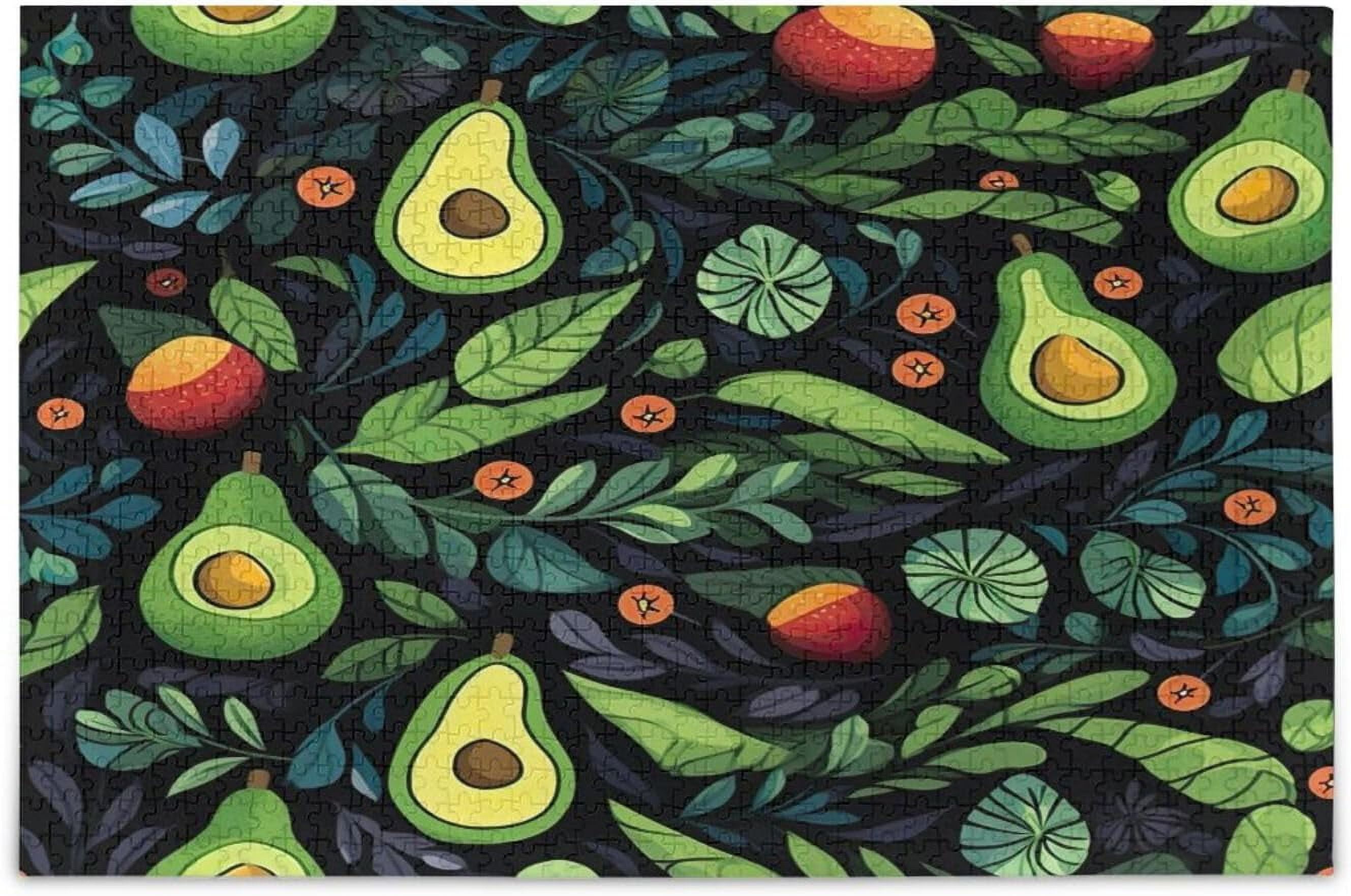 Jigsaw Puzzles 500 Pieces for Adults, Avocado Pattern Kid's Teens ...