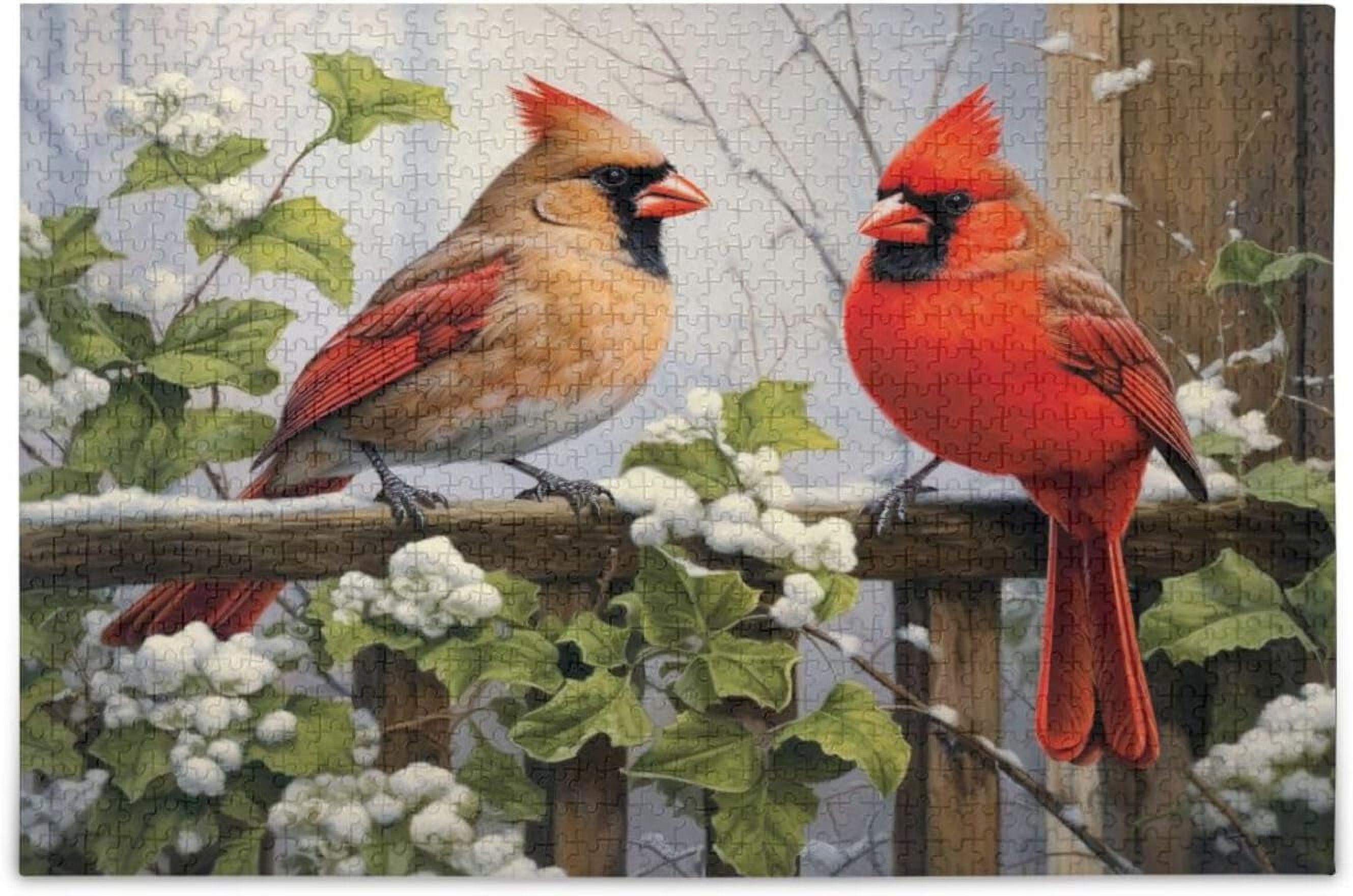 Jigsaw Puzzles 500 Pieces for Adults, Christmas Cardinals Kid's Teens ...