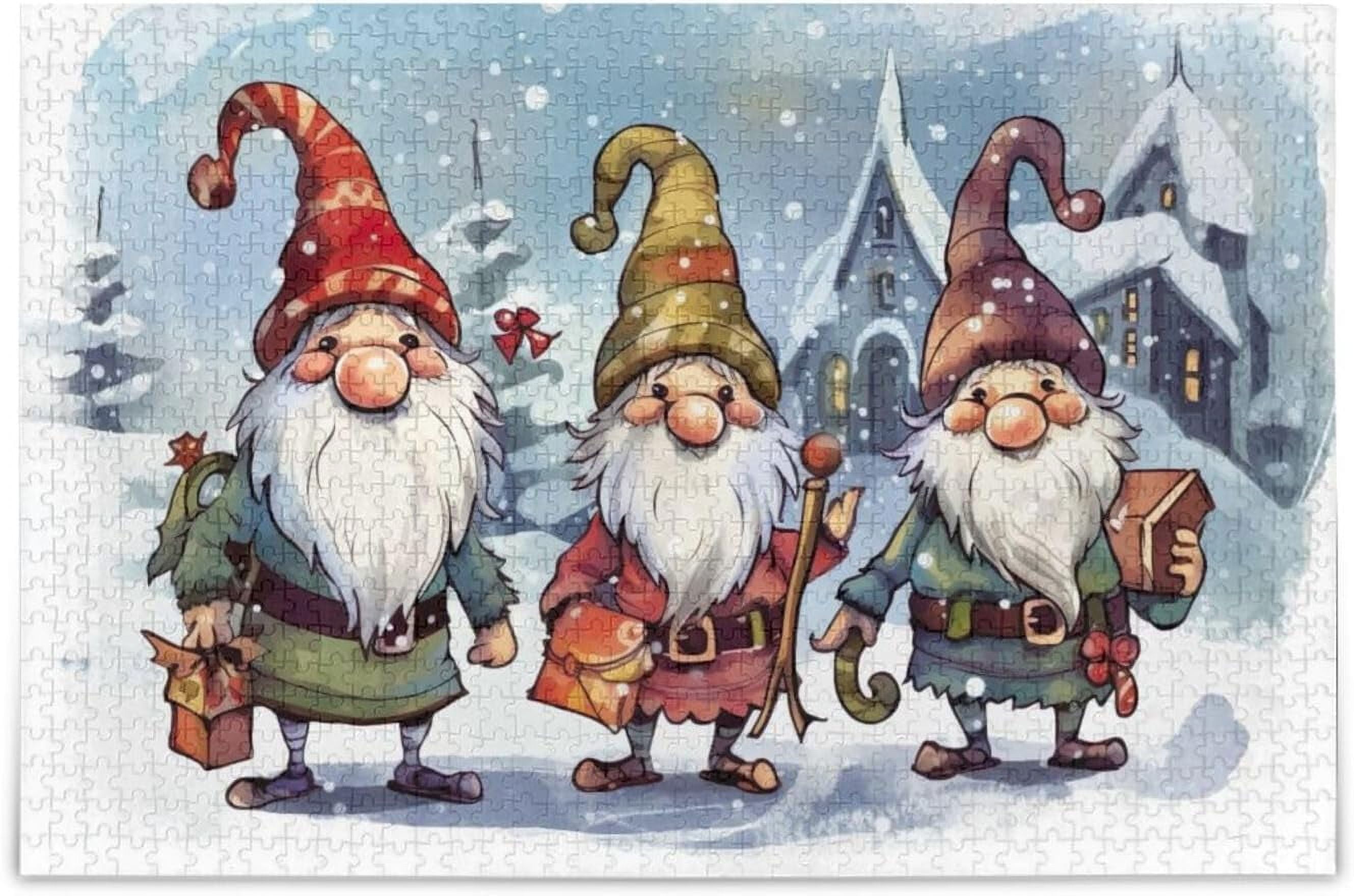 Jigsaw Puzzles 500 Pieces for Adults, Christmas Gnomes Kid's Teens ...