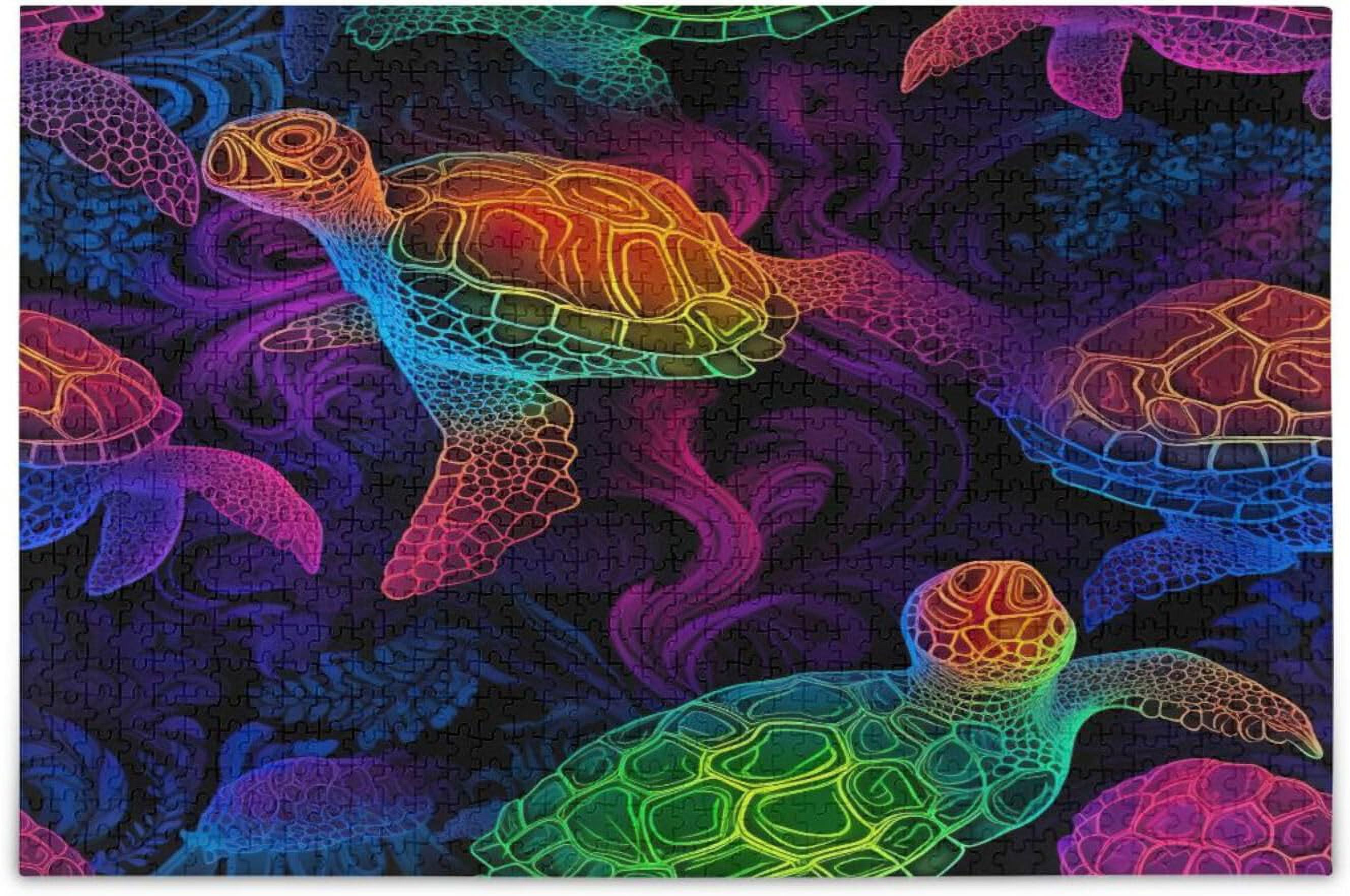 Jigsaw Puzzles 500 Pieces for Adults, Colorful Sea Turtles Kid's Teens ...