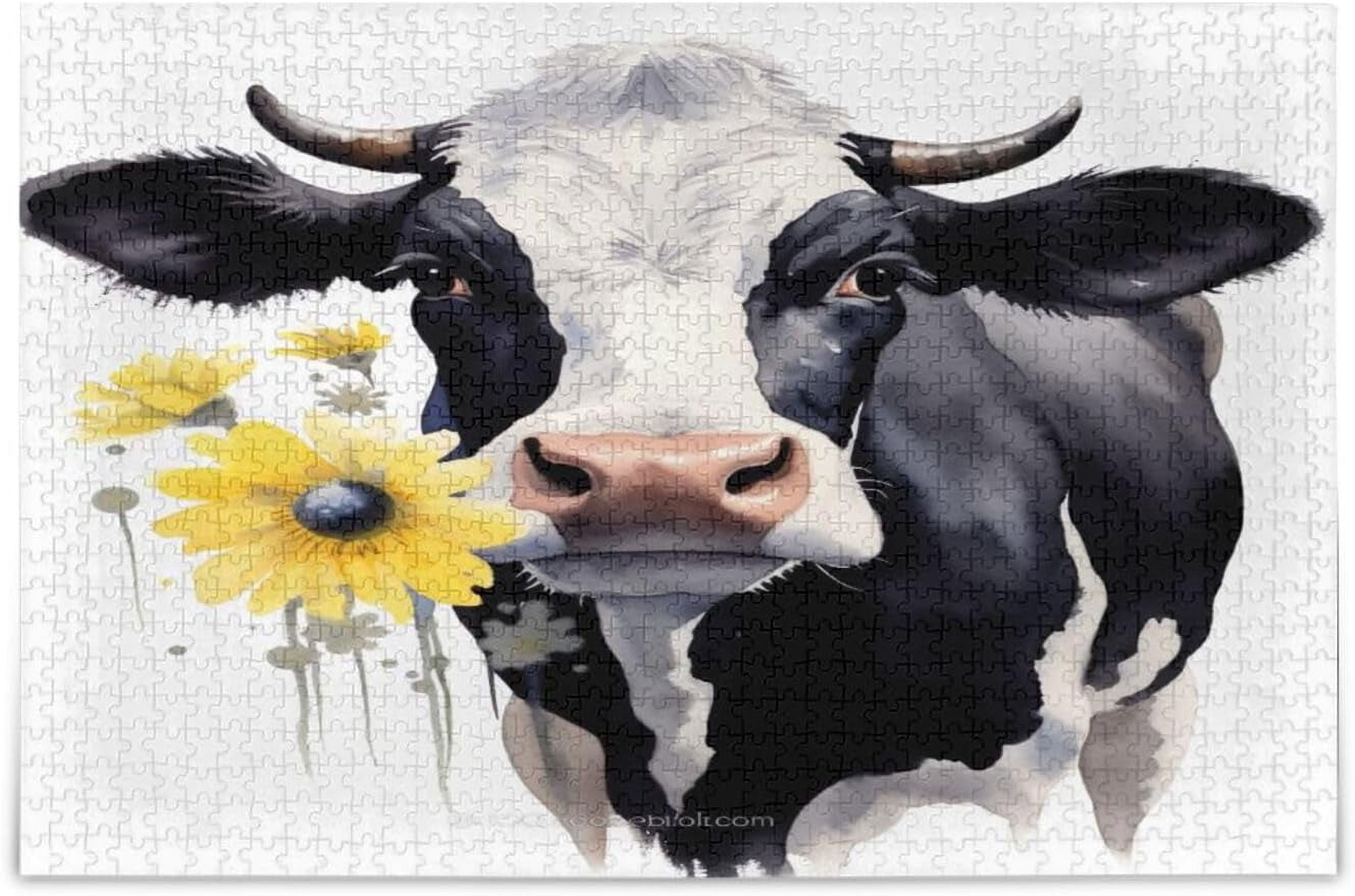 Jigsaw Puzzles 500 Pieces for Adults, Cow Kid's Teens Entertainment ...