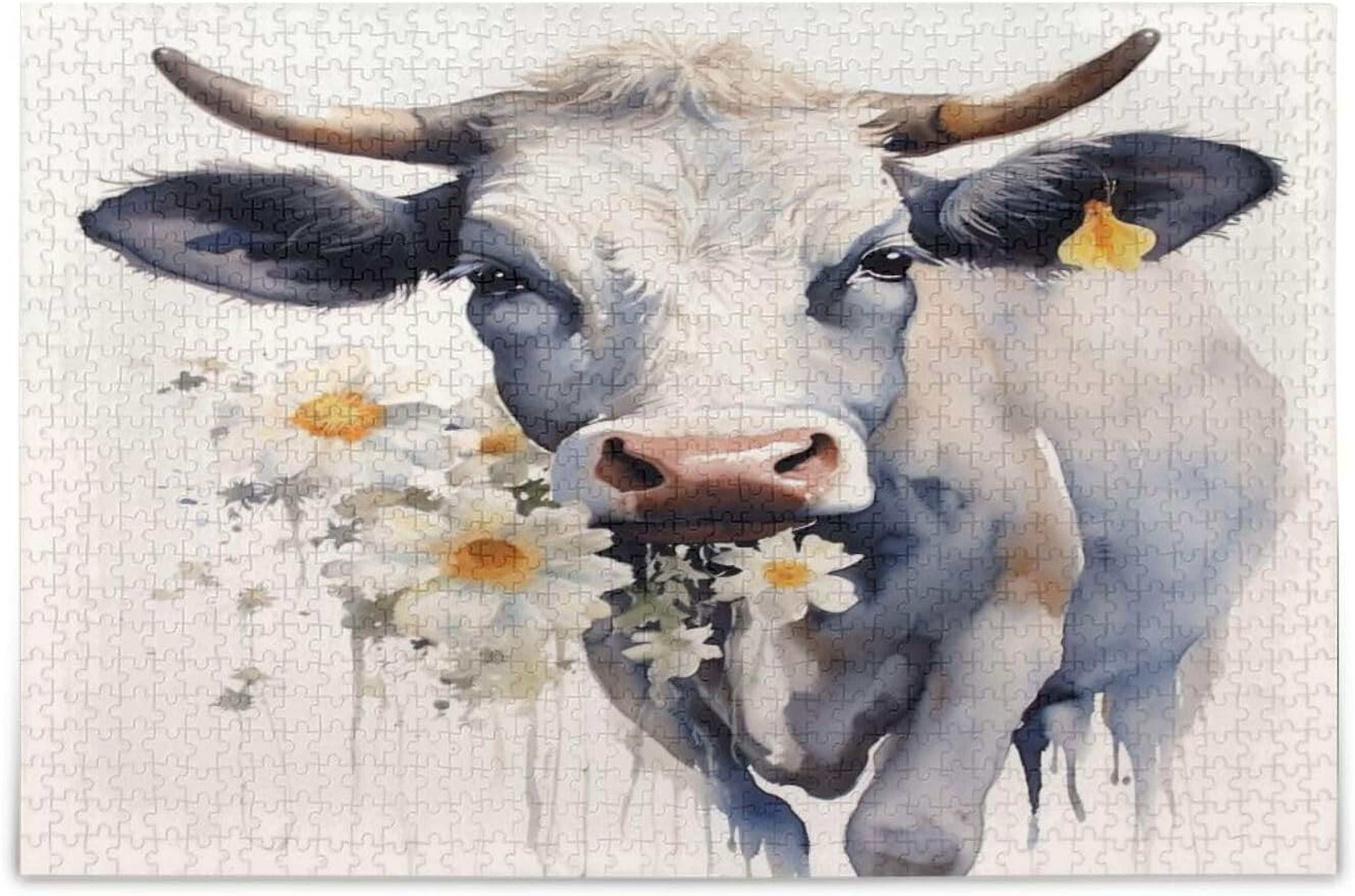 Jigsaw Puzzles 500 Pieces for Adults, Cow Kid's Teens Entertainment ...