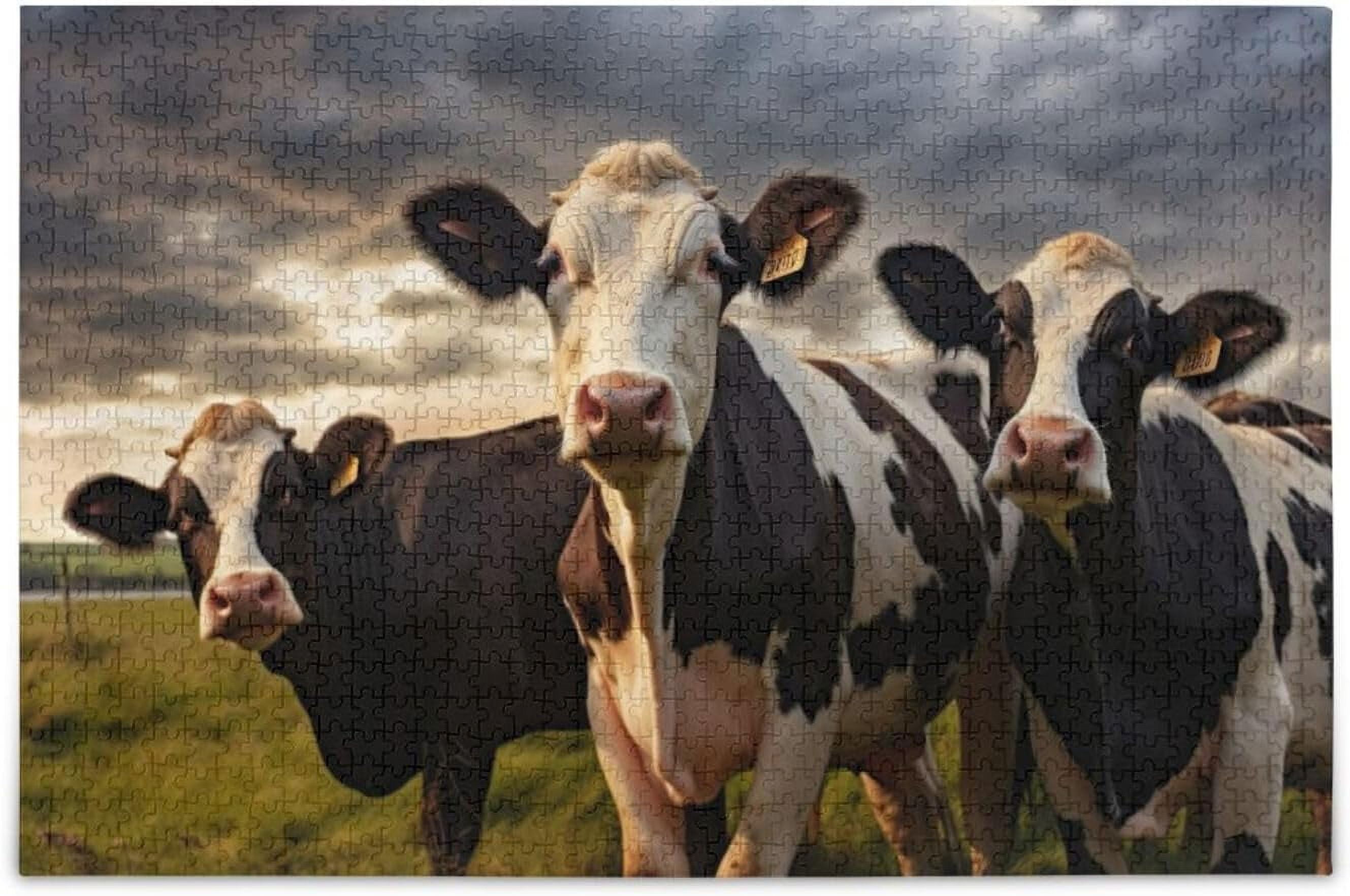 Jigsaw Puzzles 500 Pieces for Adults, Cows Kid's Teens Entertainment ...