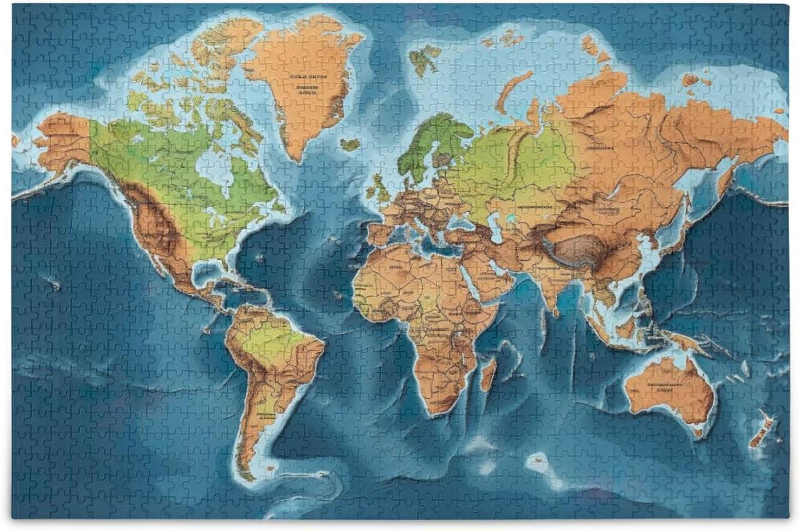 Jigsaw Puzzles 500 Pieces for Adults, Earth Map Kid's Teens ...
