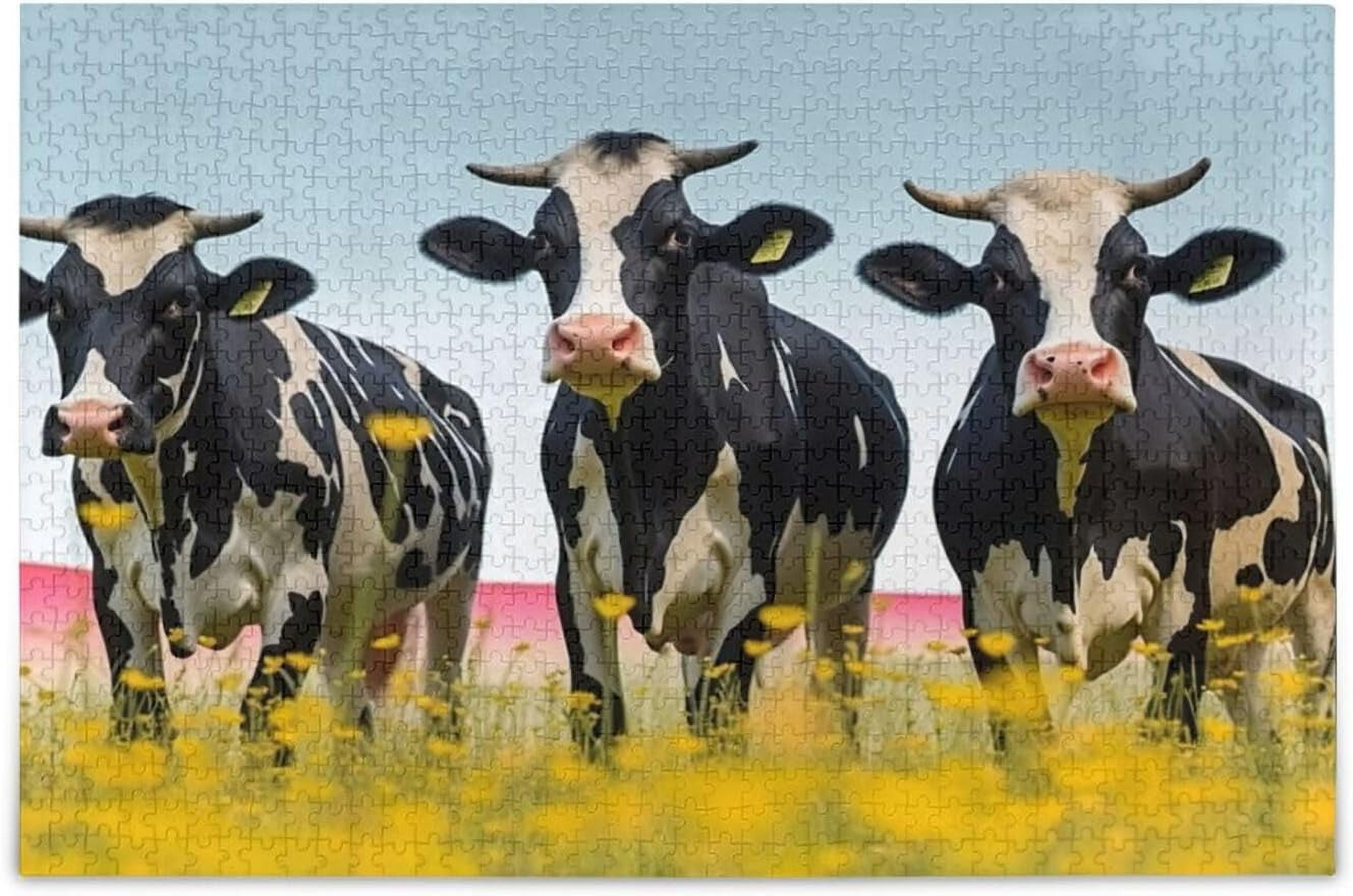 Jigsaw Puzzles 500 Pieces for Adults, Funny Cows Kid's Teens ...