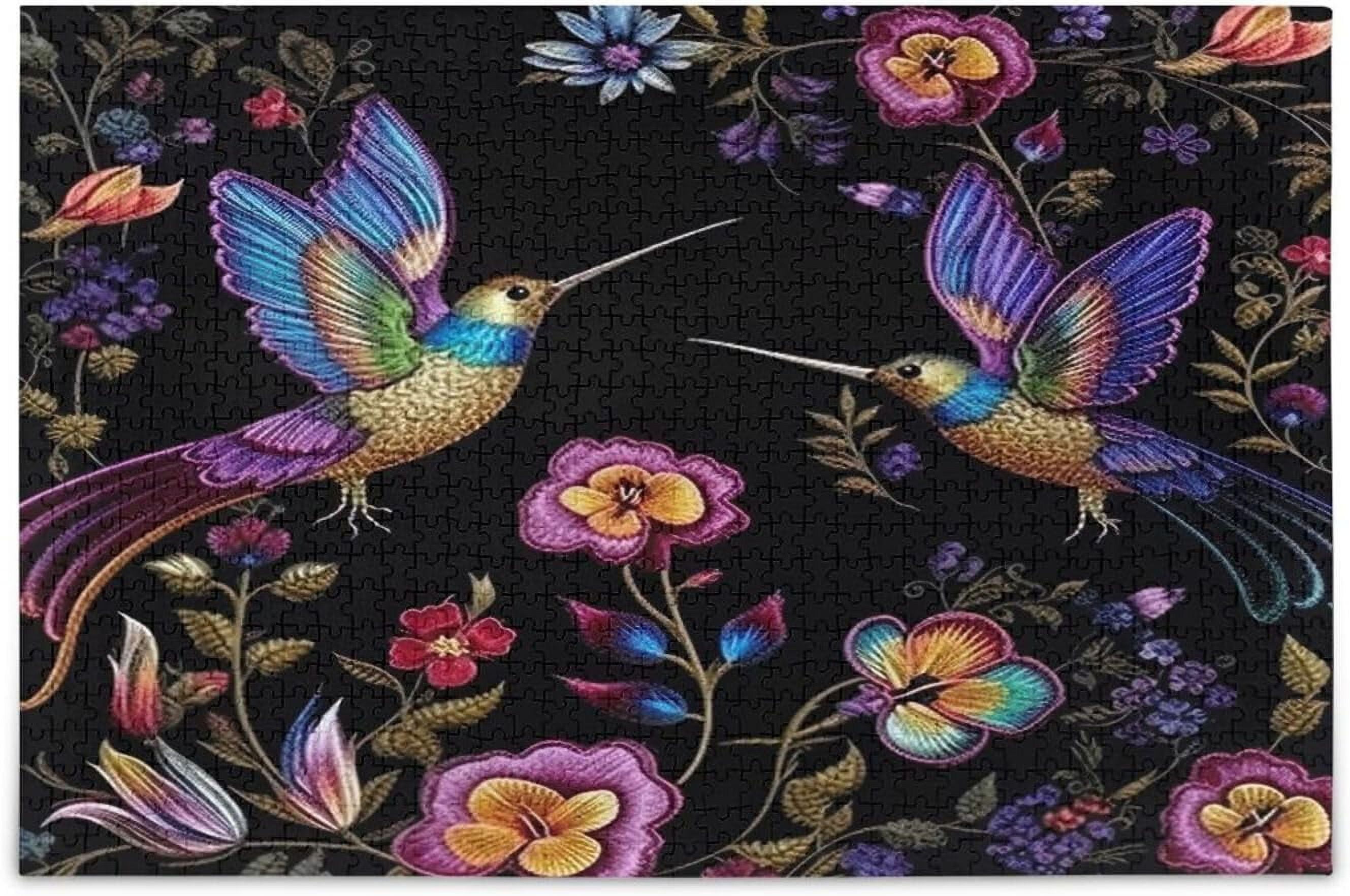 Jigsaw Puzzles 500 Pieces for Adults, Hummingbirds Flowers Kid's Teens ...