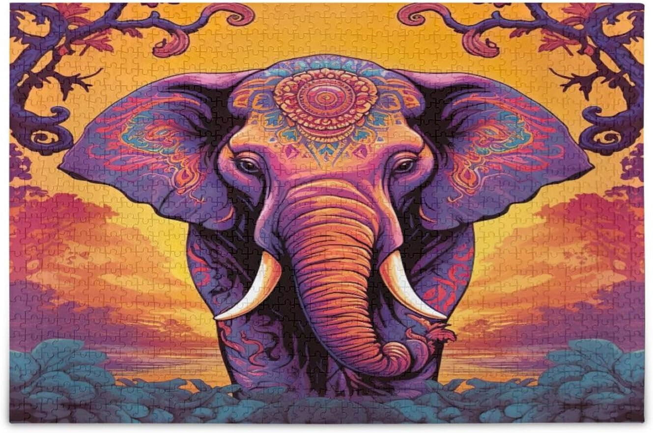 Jigsaw Puzzles 500 Pieces for Adults, Indian Elephant Kid's Teens ...