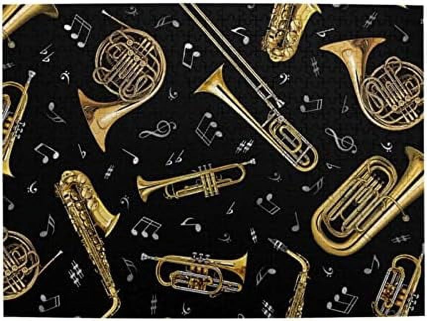 Jigsaw Puzzles 500 Pieces for Adults Kids,Trumpet Musical Notes Puzzle ...