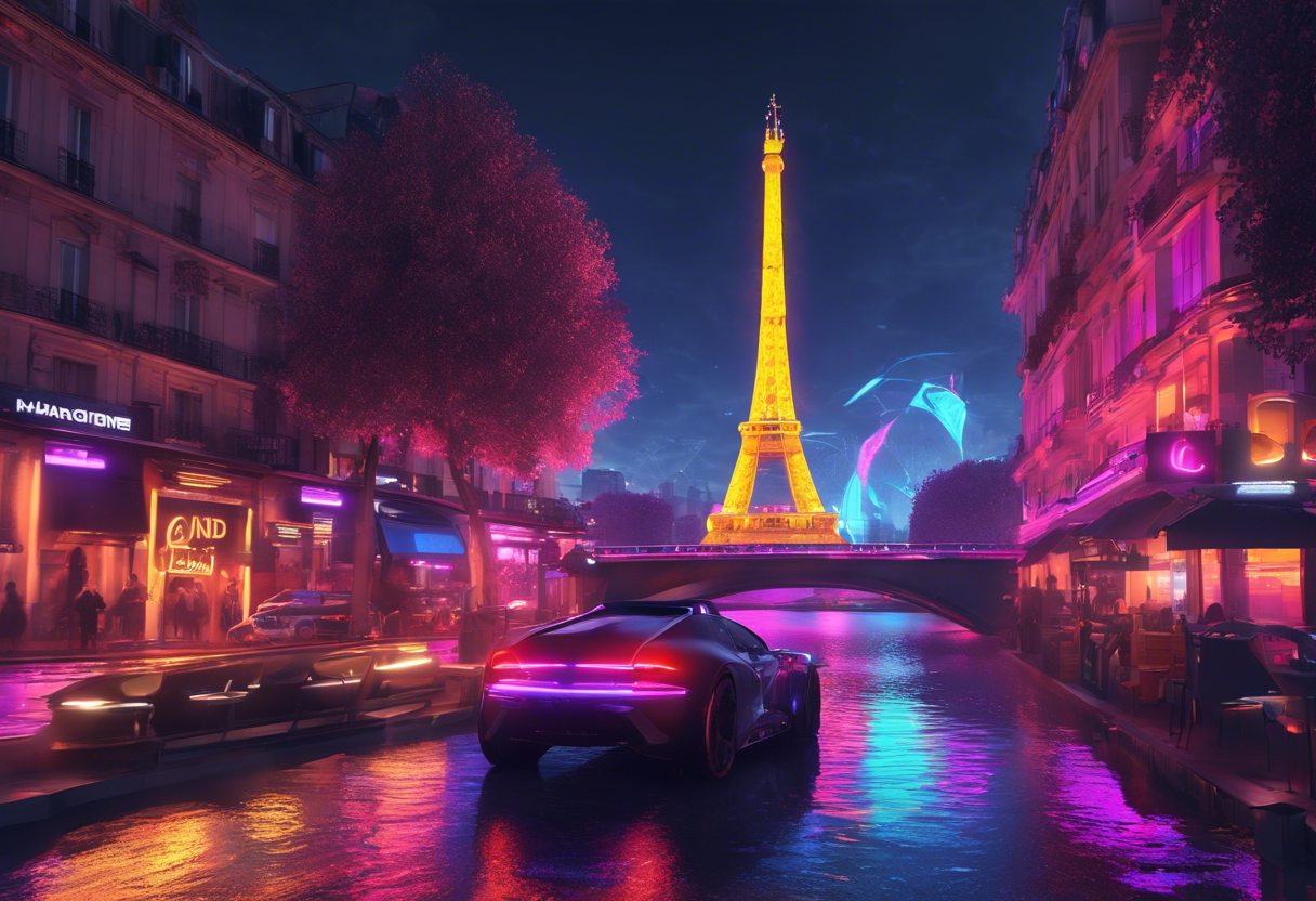Jigsaw Puzzles 500 Pieces for Adults - Paris Cityscape - Cyberpunk ...