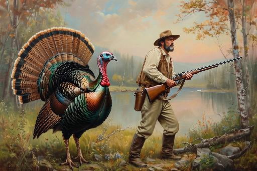 Jigsaw Puzzles 500 Pieces for Adults,Turkey Hunter Painting,Turkey ...