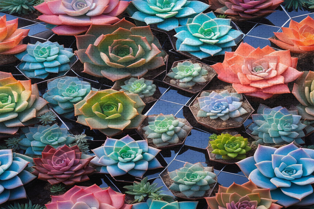 Jigsaw Puzzles 500 Pieces Colorful Succulents Puzzles Jigsaw Puzzles ...