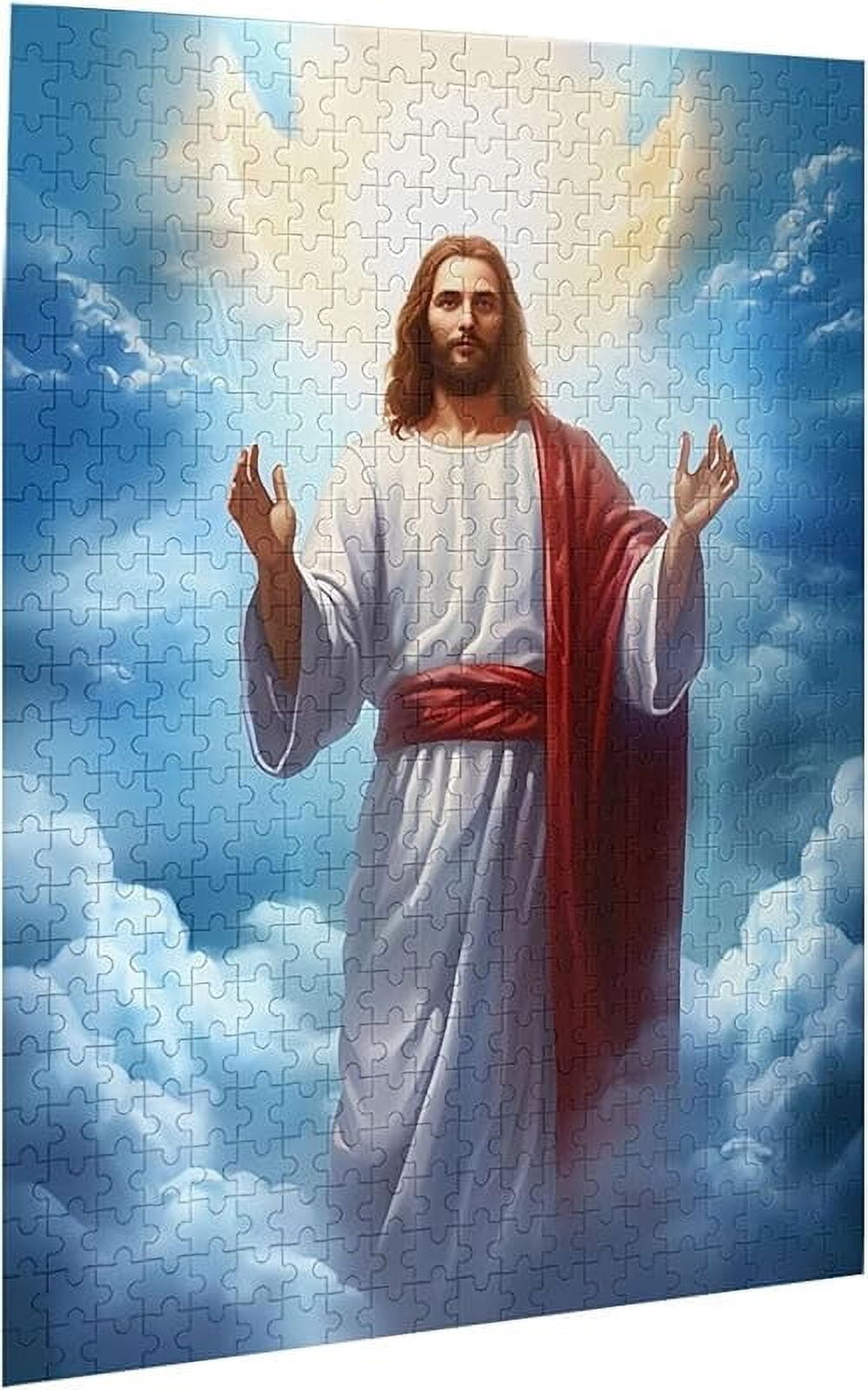 Jigsaw Puzzles 500 Pieces For Adults Jesus In The Sky Formation Wooden ...