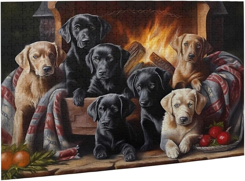 Jigsaw Puzzles 500 pieces Adults Labrador Dog Puzzle with Yellow Black ...