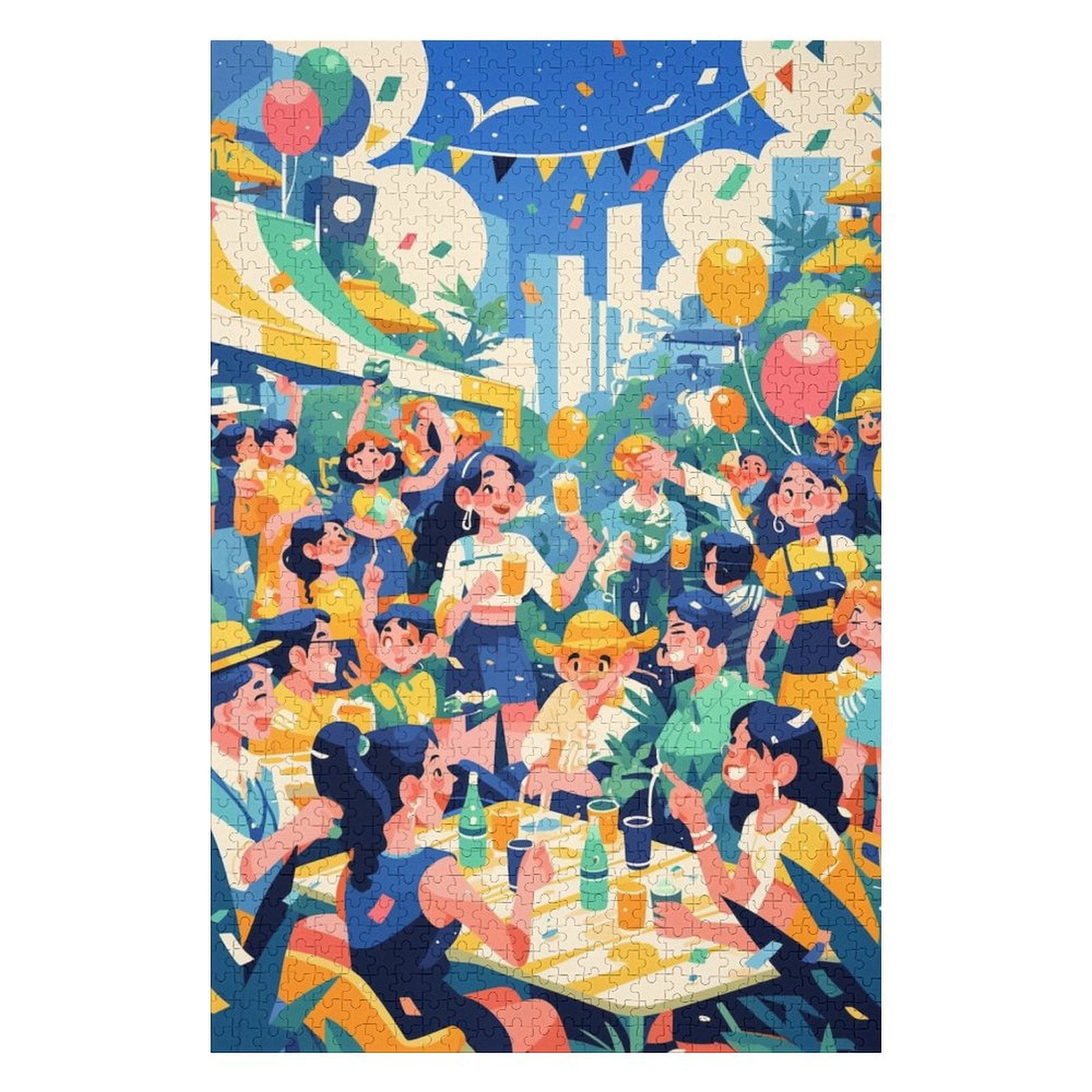 Jigsaw Puzzles - A Crowded Outdoor Food Festival with People And ...