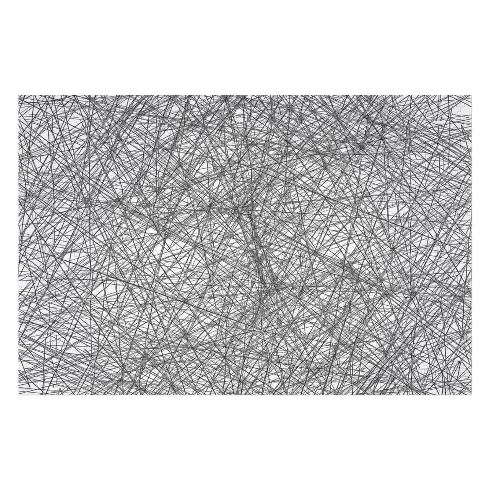 Jigsaw Puzzles - Abstract Composition of Intersecting Black Lines on A ...