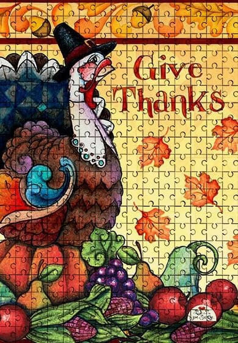 Jigsaw Puzzles for Adults 1000 Pieces Give Thanks Turkey Wooden Puzzle ...