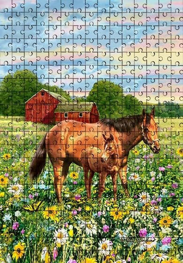 Jigsaw Puzzles for Adults 1000 Pieces Horse and Foal Farm Wooden Puzzle ...