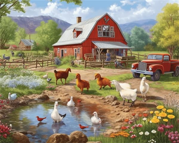 Jigsaw Puzzles For Adults 1000 Pieces Rustic General Store Farm Cows ...