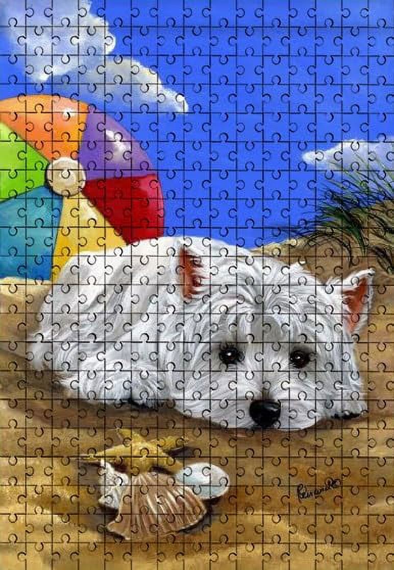 Jigsaw Puzzles for Adults 1000 Pieces West Highland Terrier Beach ...