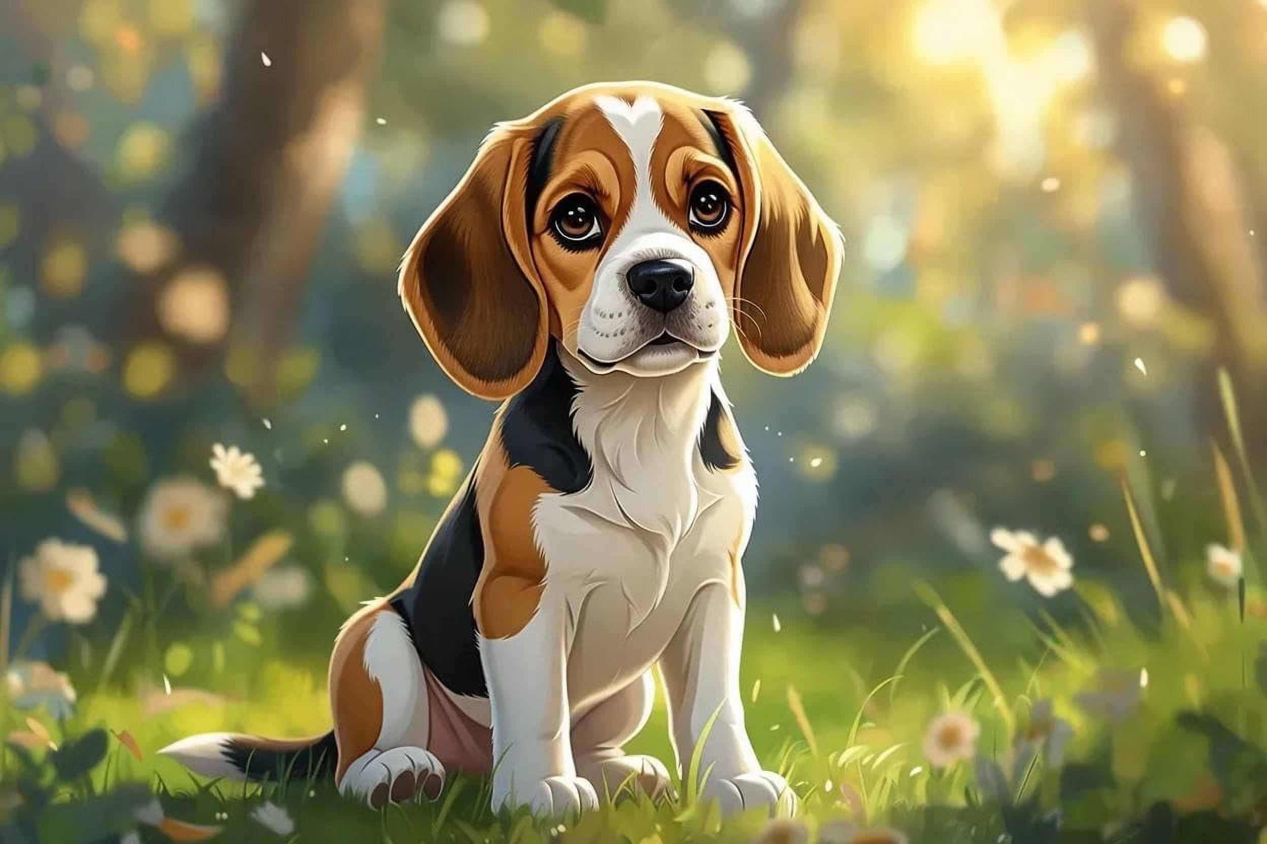 Jigsaw Puzzles for Adults 300 Pieces Beagle Dog Puppy Anime Art Wooden ...