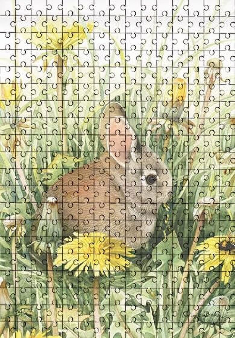 Jigsaw Puzzles for Adults 300 Pieces Bunny in Flowers Wooden Puzzle ...