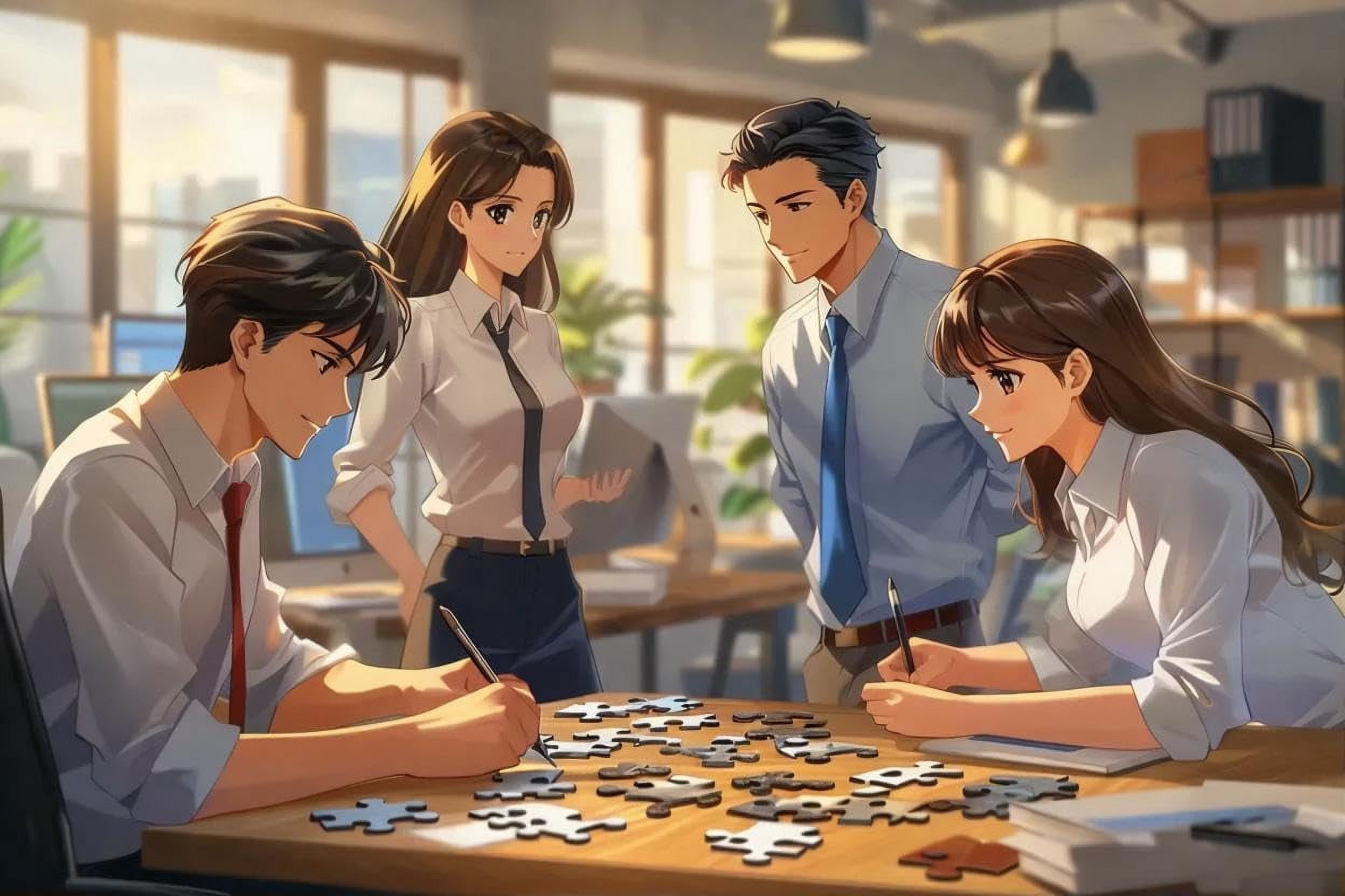 Jigsaw Puzzles for Adults 300 Pieces Office Teamwork Wooden Jigsaw ...