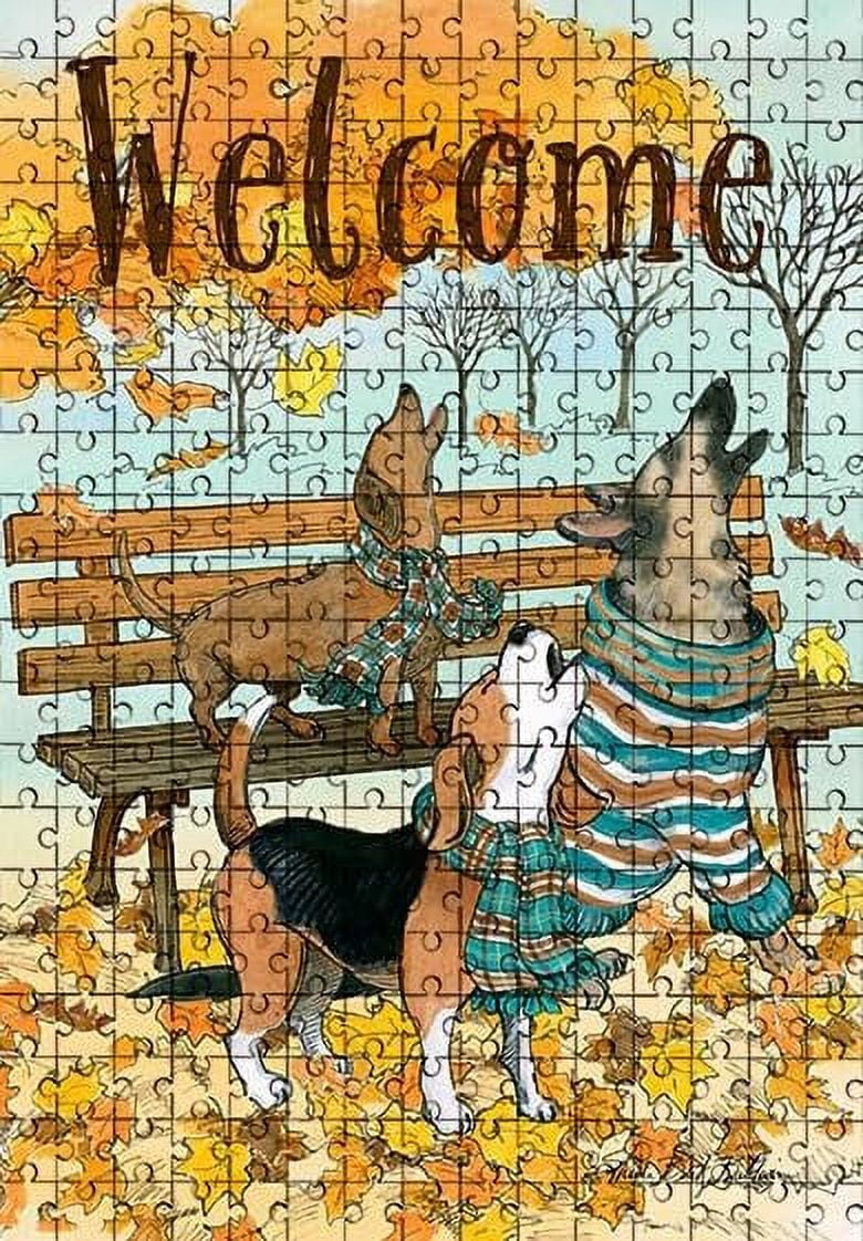 Jigsaw Puzzles for Adults 300 Pieces Welcome Fall Dogs Wooden Puzzle ...