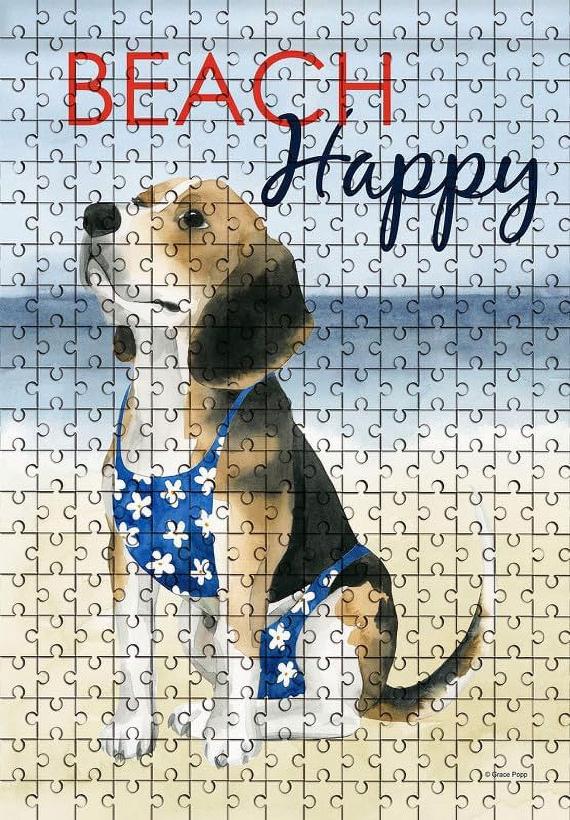 Jigsaw Puzzles for Adults 500 Pieces Beach Happy Beagle Wooden Puzzle ...