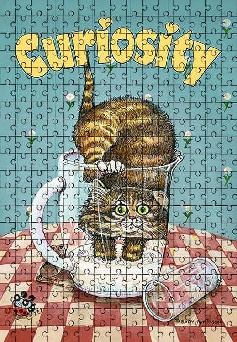 Jigsaw Puzzles for Adults 500 Pieces Curiosity Cat Wooden Puzzle ...