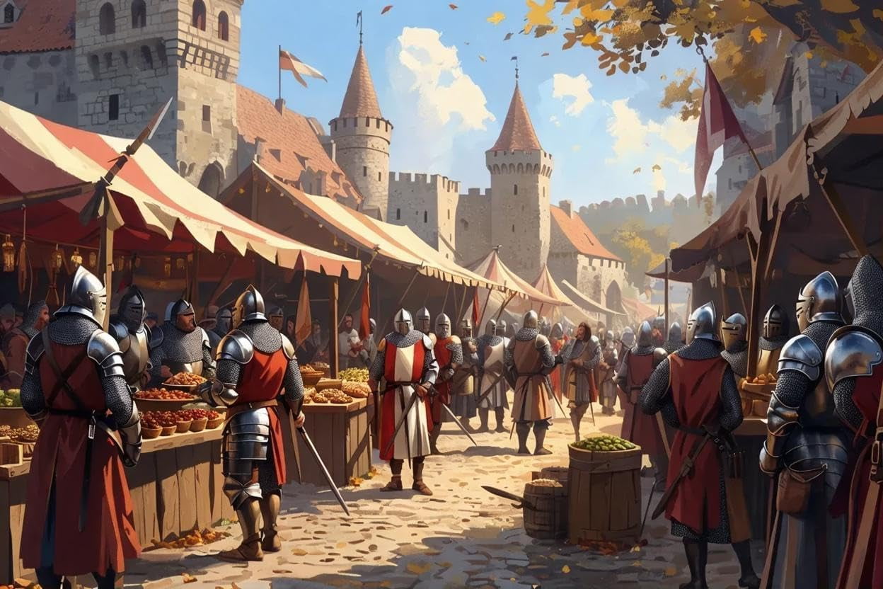 Jigsaw Puzzles for Adults 500 Pieces Medieval Fair with Knights and ...