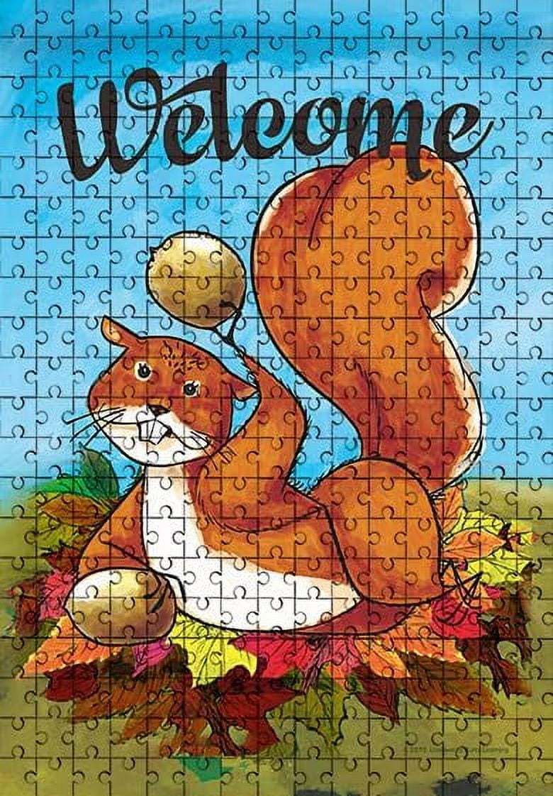 Jigsaw Puzzles for Adults 500 Pieces Silly Fall Squirrel Wooden Puzzle ...