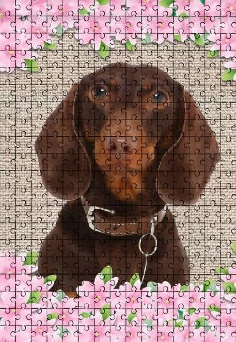 Jigsaw Puzzles for Adults 500 Pieces Spring Flowers Brown Short Haired ...