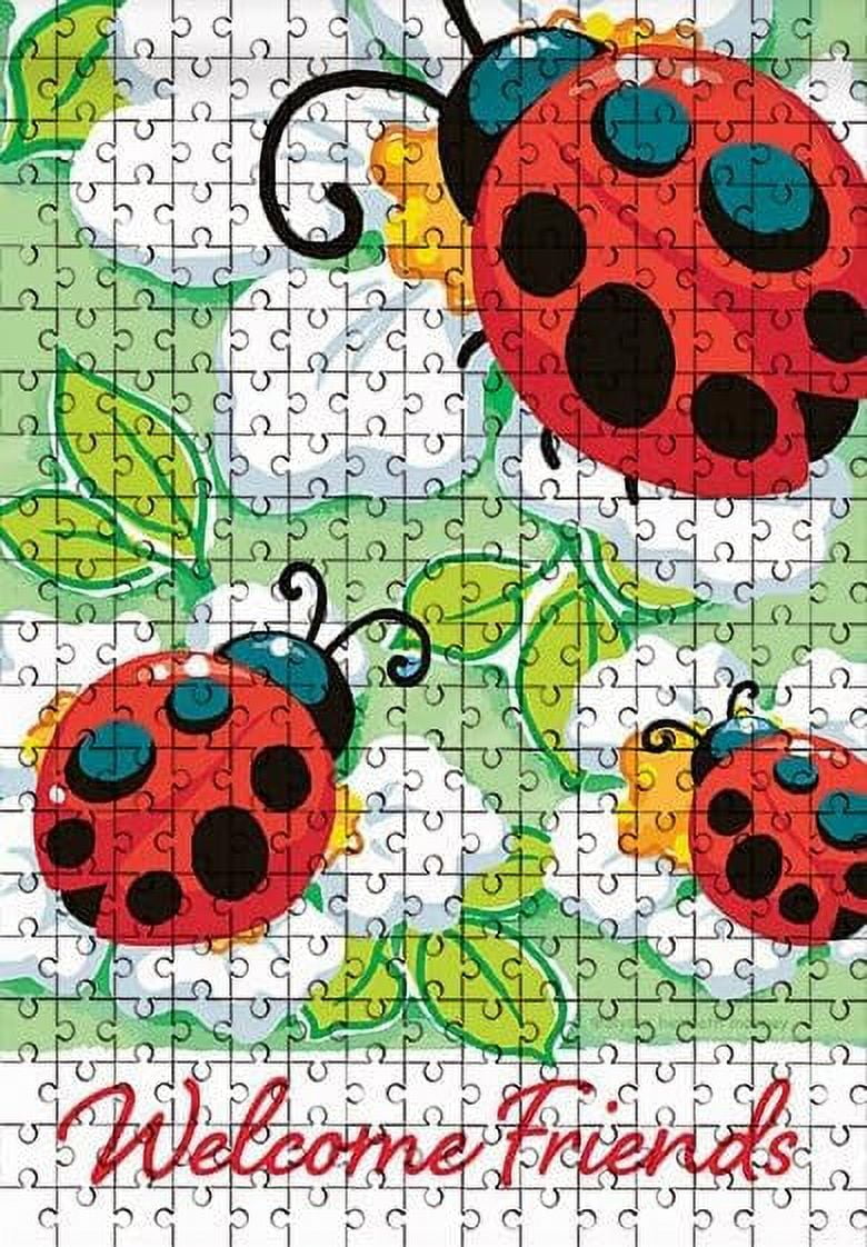 Jigsaw Puzzles for Adults 500 Pieces Welcome Friends Ladybugs Wooden ...