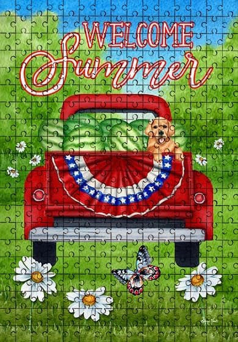 Jigsaw Puzzles for Adults 500 Pieces Welcome Summer Red Truck Wooden ...