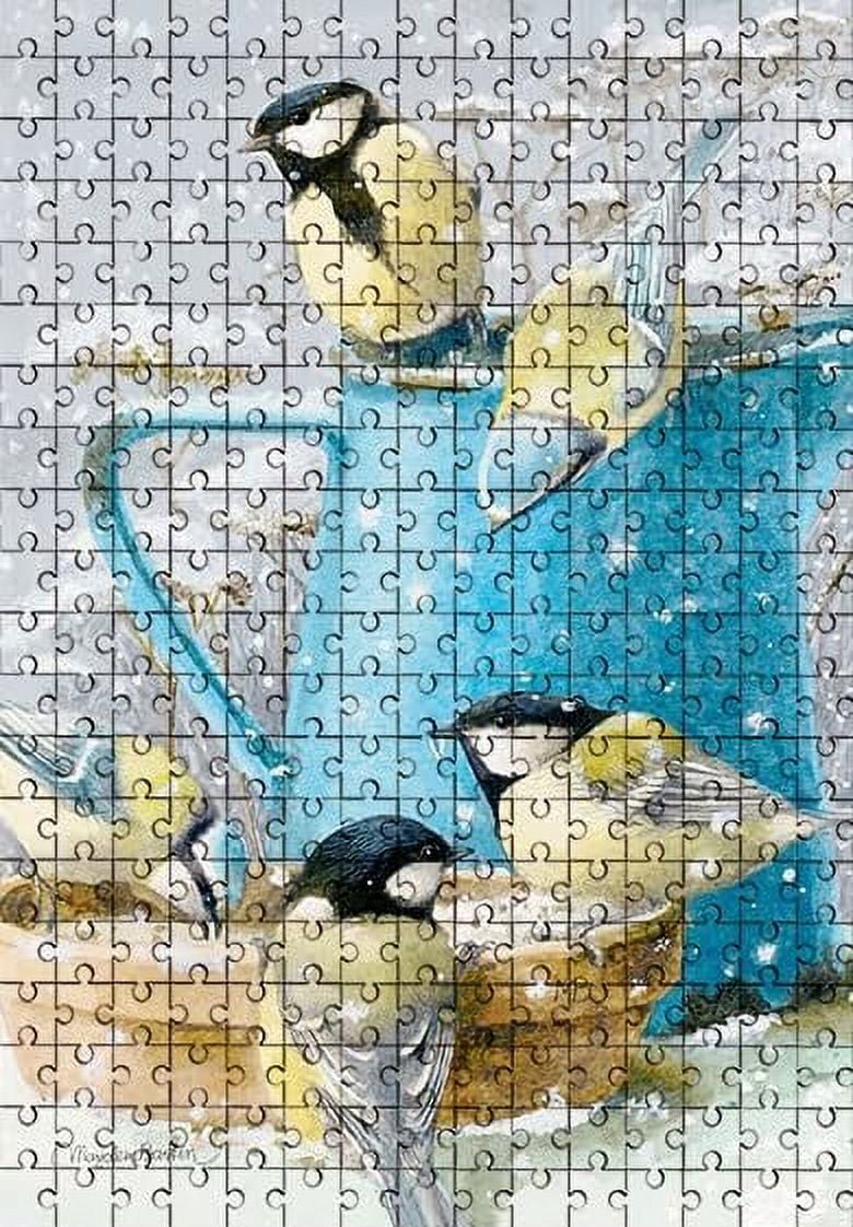 Jigsaw Puzzles for Adults 500 Pieces Winter Watering Can Birds Wooden ...